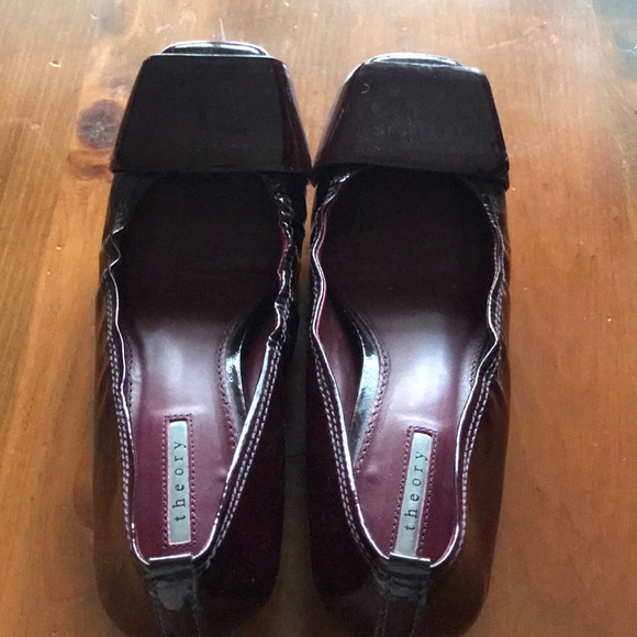 Theory | Shoes | Theory Shoes 72 Burgundy Patentleather Wedge New ...